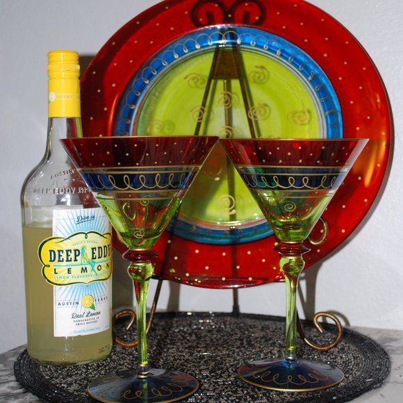 Pier 1 | Dining | Vintage Pier Confetti Hand Blown Painted Martini ...
